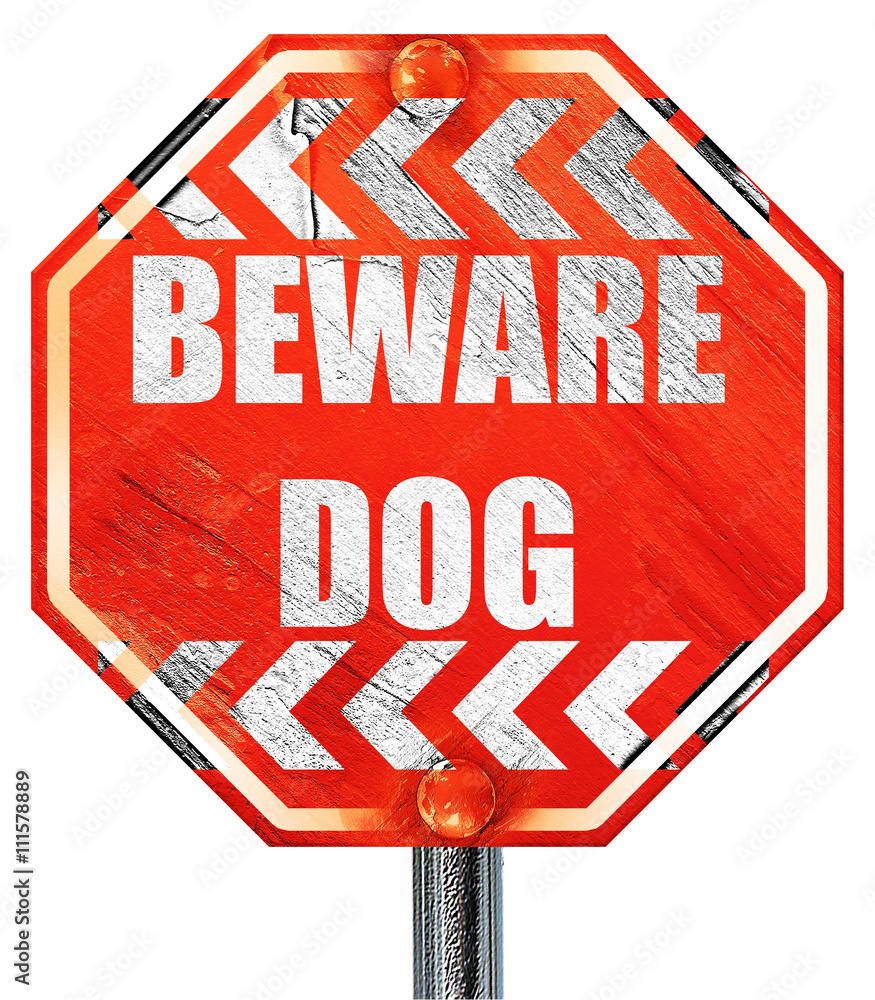 Beware of dog sign, 3D rendering, a red stop sign Stock Illustration ...