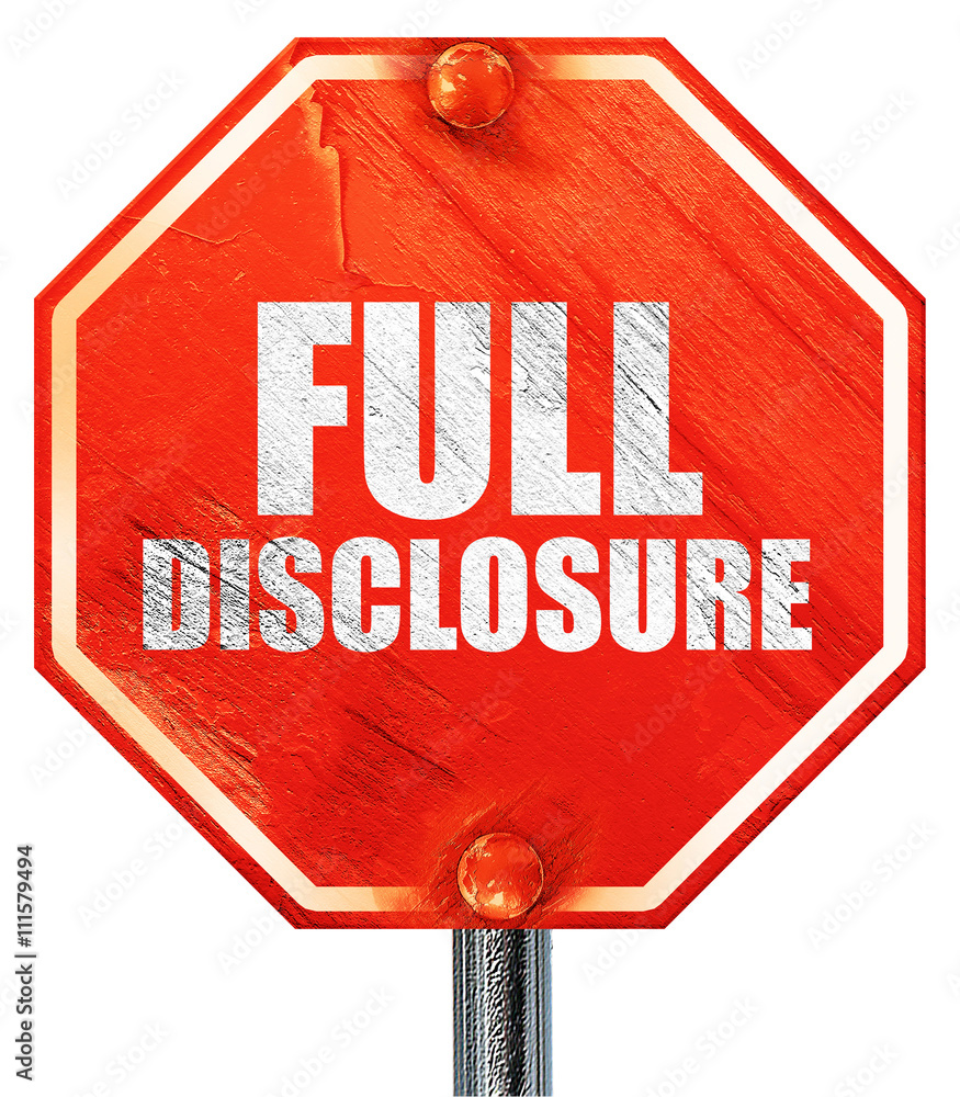 full disclosure, 3D rendering, a red stop sign Stock Illustration ...