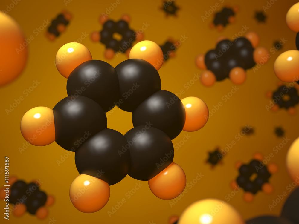 Benzene molecular structure. Stock Illustration | Adobe Stock