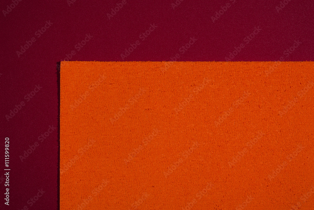Eva foam ethylene vinyl acetate sponge plush orange surface on red ...