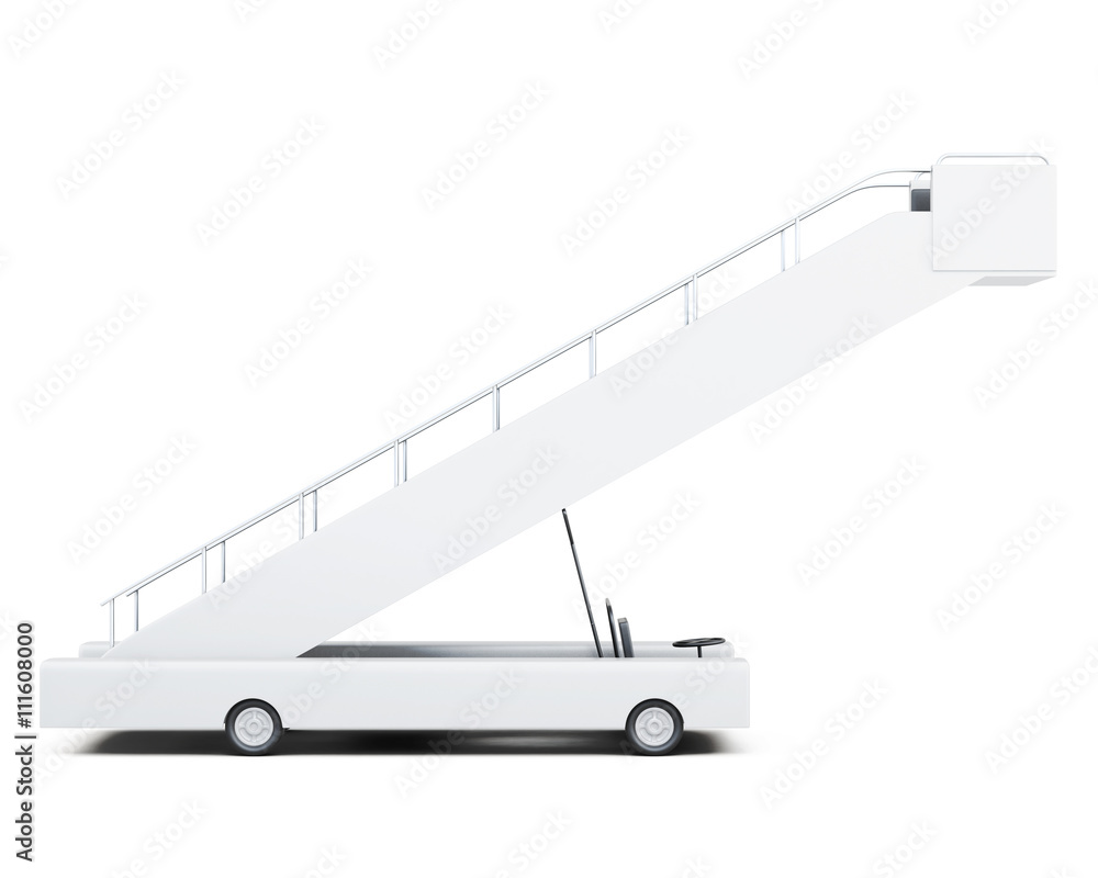 Movable ramp side view isolated on white background. 3d rendering ...