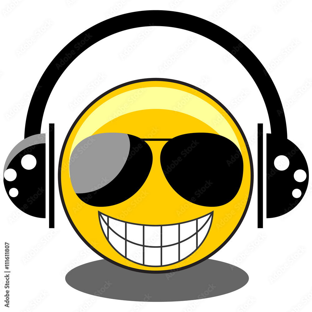 Emoticon love music Stock Vector | Adobe Stock