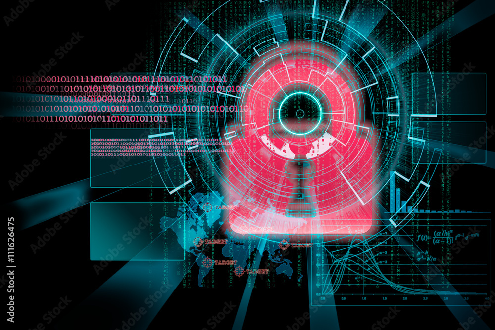 rendering of a futuristic cyber background target with laser lig Stock ...