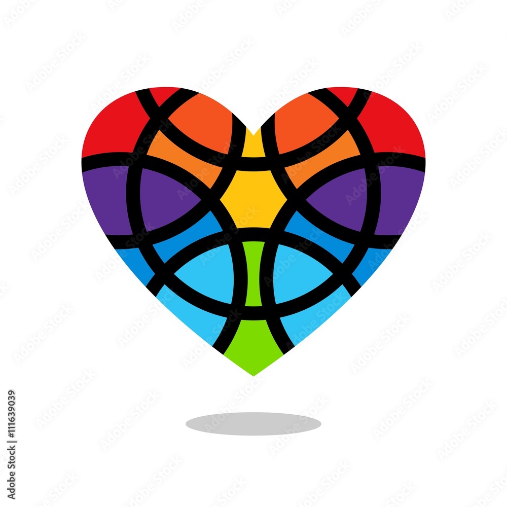 Colored heart logo. Heart logo design. Heart design element. Isolated ...