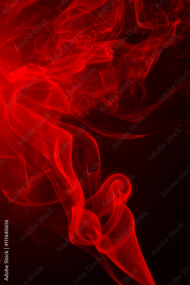 Abstract red smoke from aromatic sticks. Stock Photo | Adobe Stock