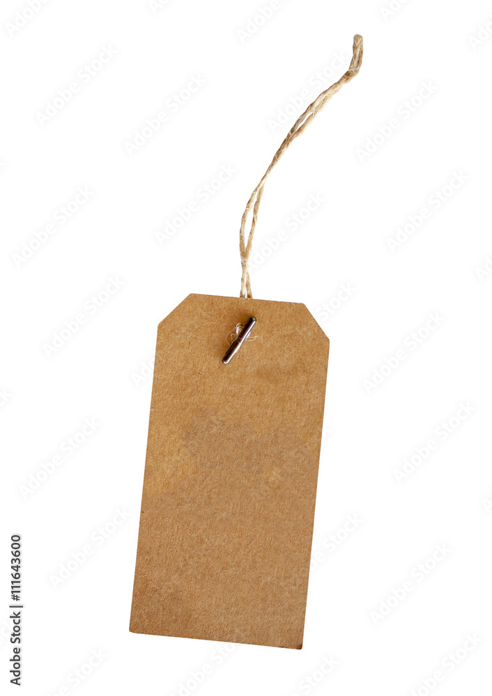 Blank price tag isolated on white Stock Photo | Adobe Stock