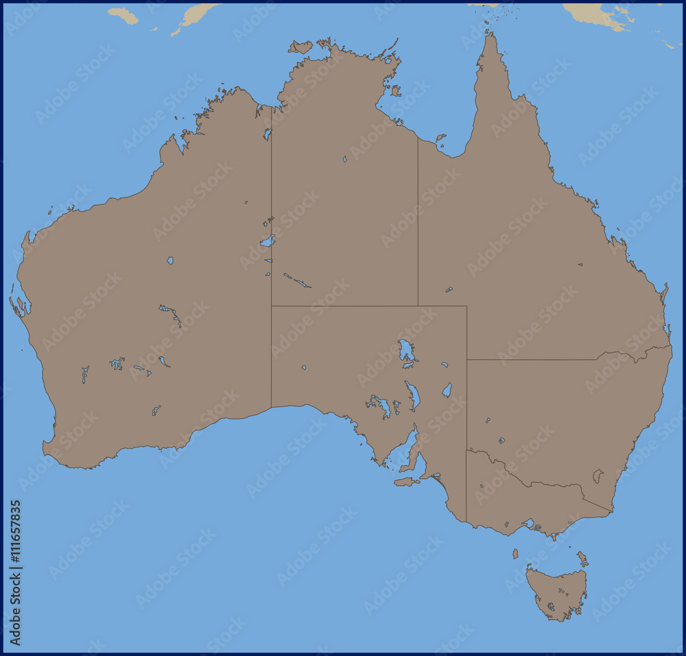 Empty Political Map of Australia Stock Vector | Adobe Stock
