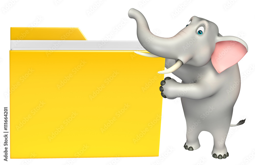 cute Elephant cartoon character with folder Stock Illustration | Adobe ...