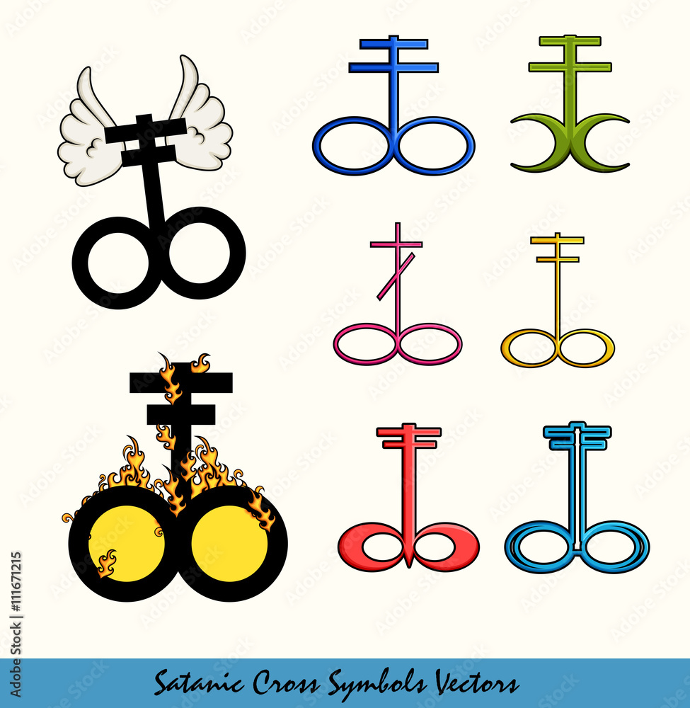 Various Designs of Satanic Cross Symbols Stock Vector | Adobe Stock