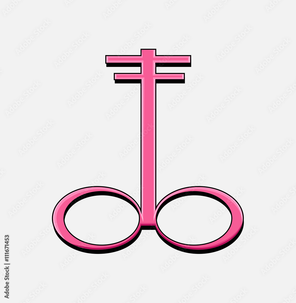 Satanic Cross Vector Symbol Design Stock Vector | Adobe Stock