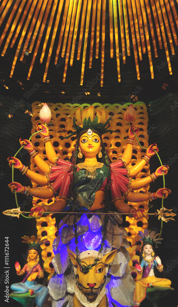 The Goddess (Devi) Durga Different styles of idols of goddess (Devi ...