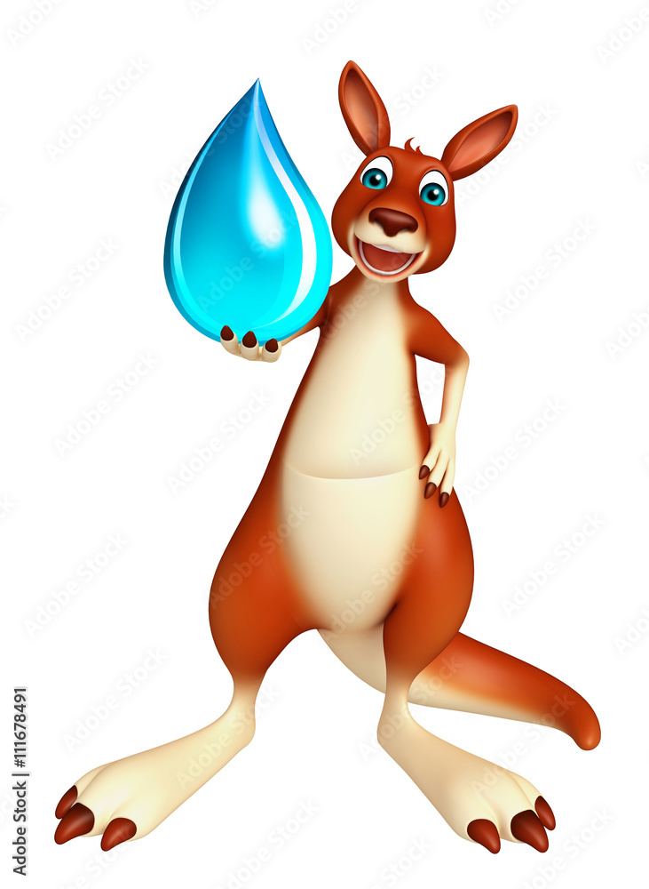 Ilustração do Stock: cute Kangaroo cartoon character with water drop ...