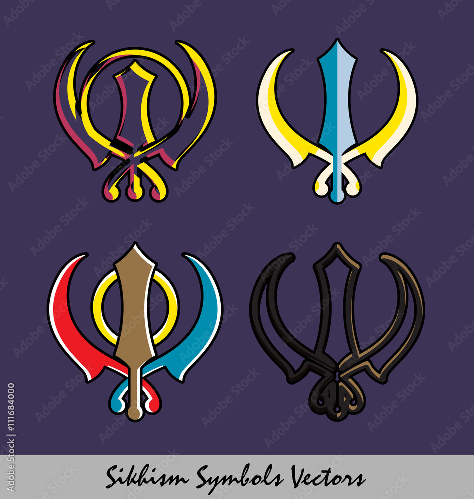 Waheguru - Sikhism Symbols Stock Vector | Adobe Stock