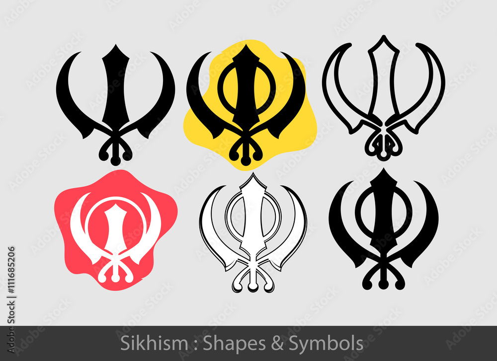Sikhism Symbols Stock Vector | Adobe Stock