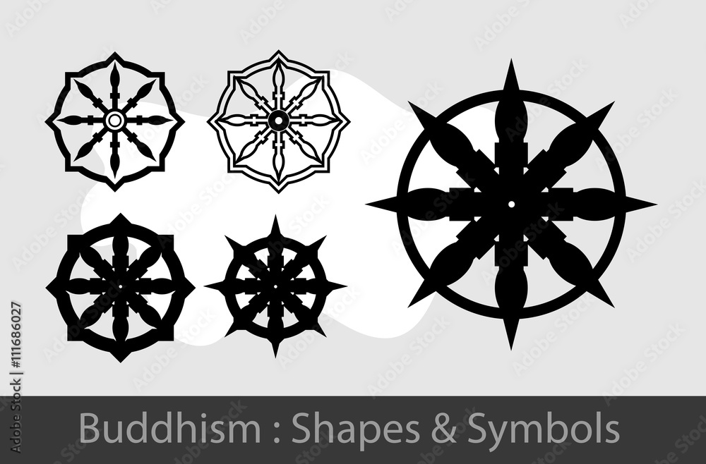 Buddhism Symbols Stock Vector | Adobe Stock