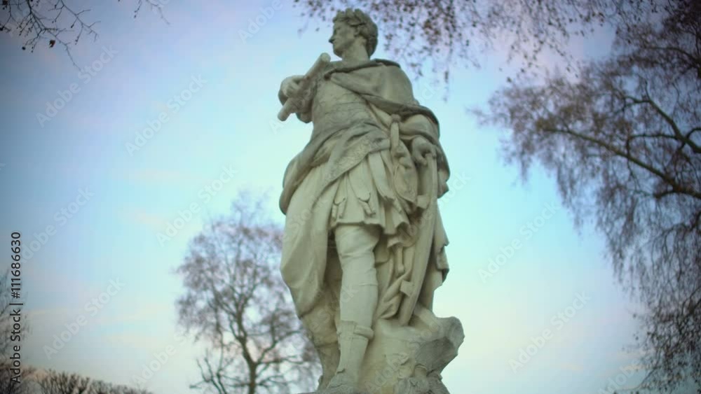 Statue of Roman Emperor Julius Caesar near Louvre in Paris, sightseeing ...