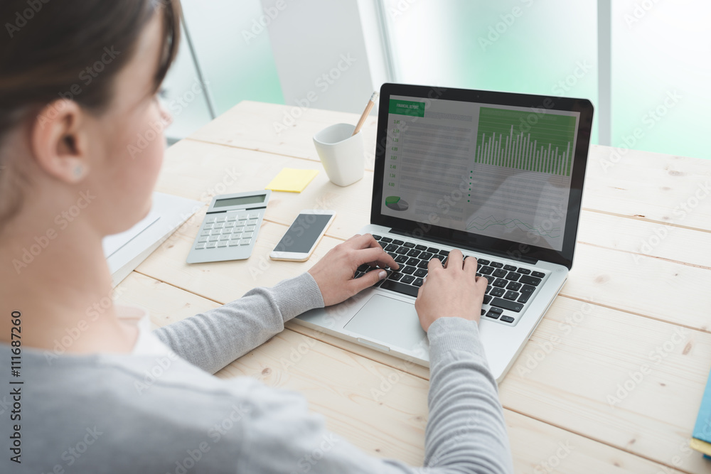 Office worker at desk Stock Photo | Adobe Stock