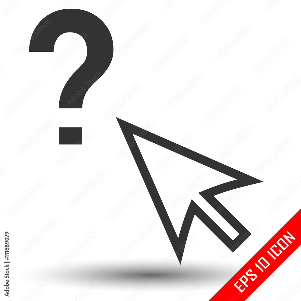 Arrow with question mark. Confusion icon. Decision making logo ...
