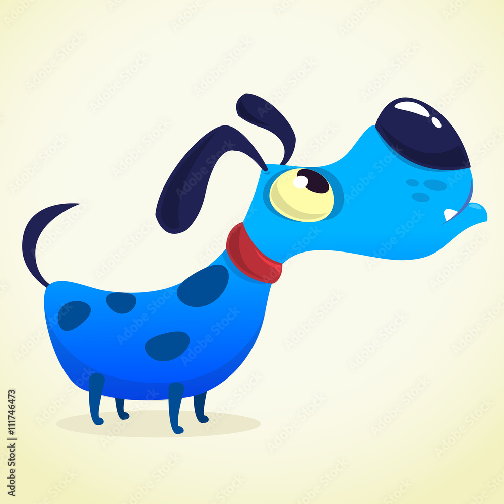Cartoon Blue Dog. Vector illustration on white background for design ...