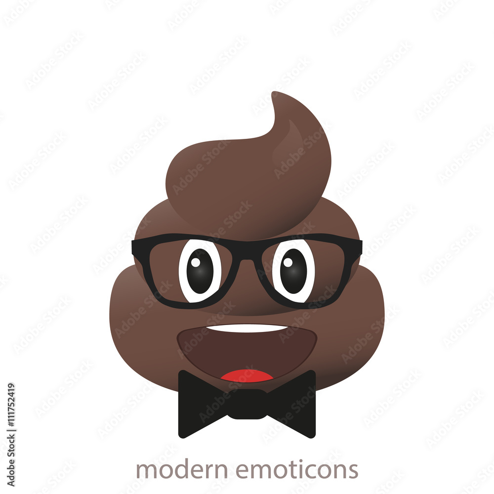 Gentleman shit emoticon .Smile poo icon. Shit emoji. Poop emoji face ...