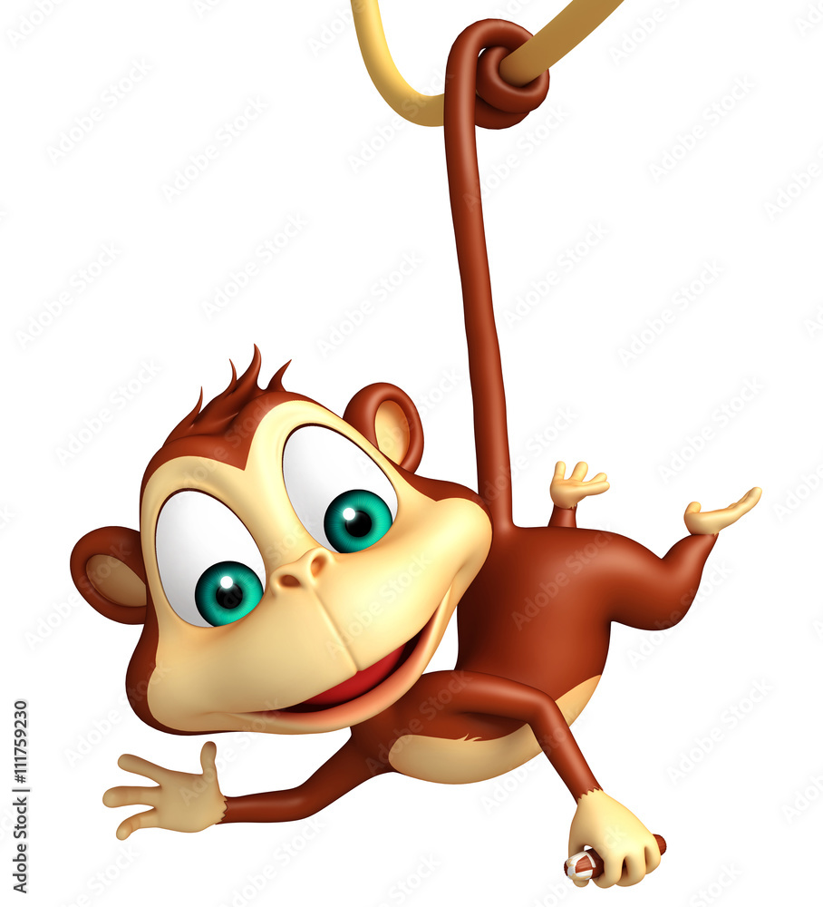 funny Monkey cartoon character Stock Illustration | Adobe Stock