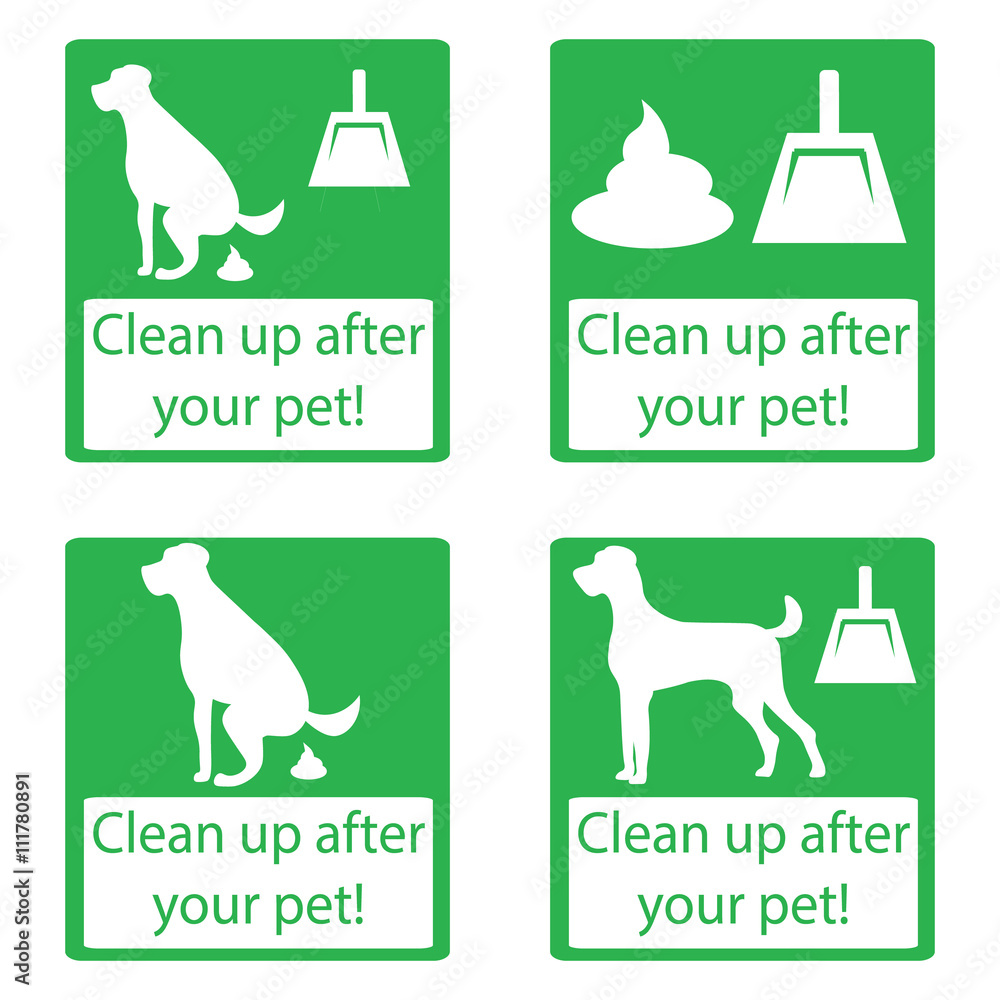 Clean up after your pet. Set icon. Ecological cleanliness of the ...