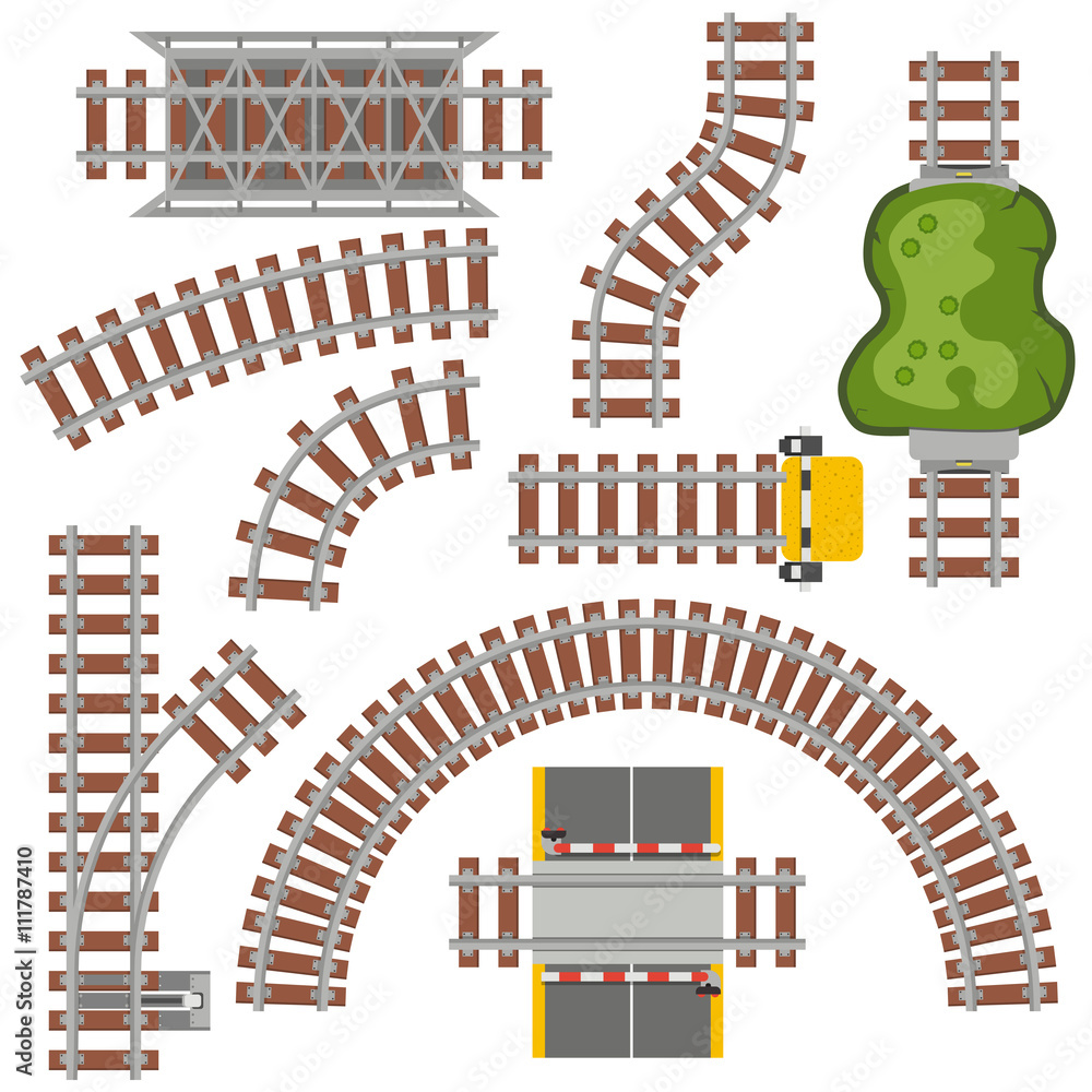 Railway railroad vector illustration. Stock Vector | Adobe Stock
