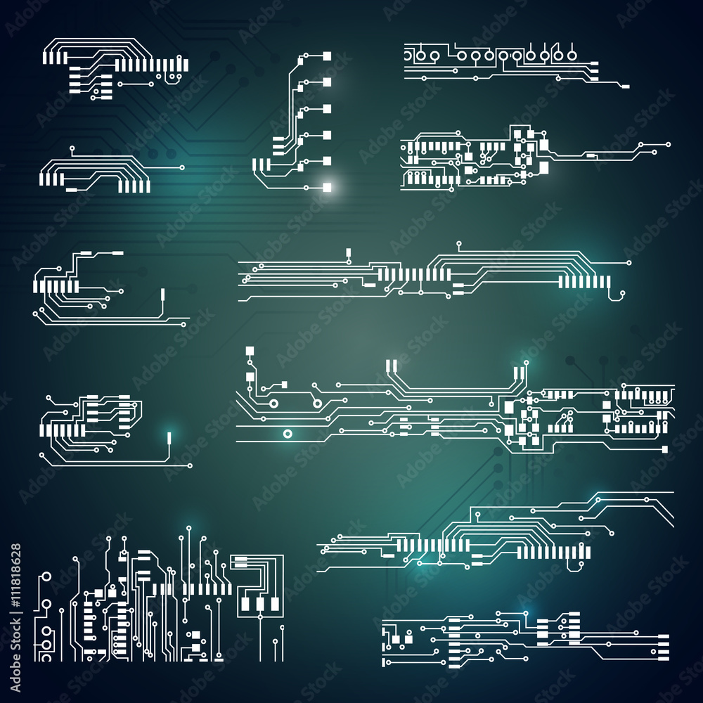 Abstract vector background with high tech circuit board Vector ...