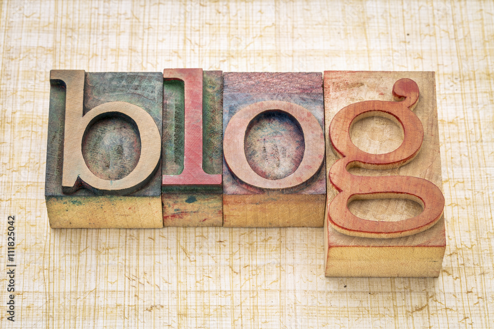 blog word in letterpress wood type Stock Photo | Adobe Stock
