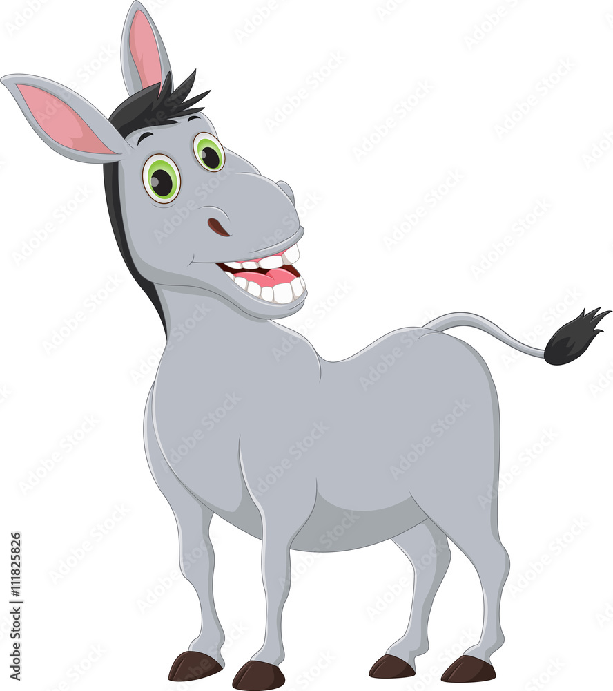 cartoon donkey smiling and happy Stock Vector | Adobe Stock