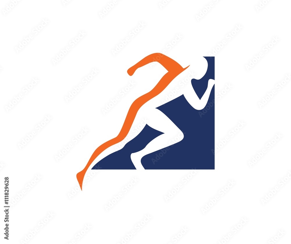 Run man logo Stock Vector | Adobe Stock