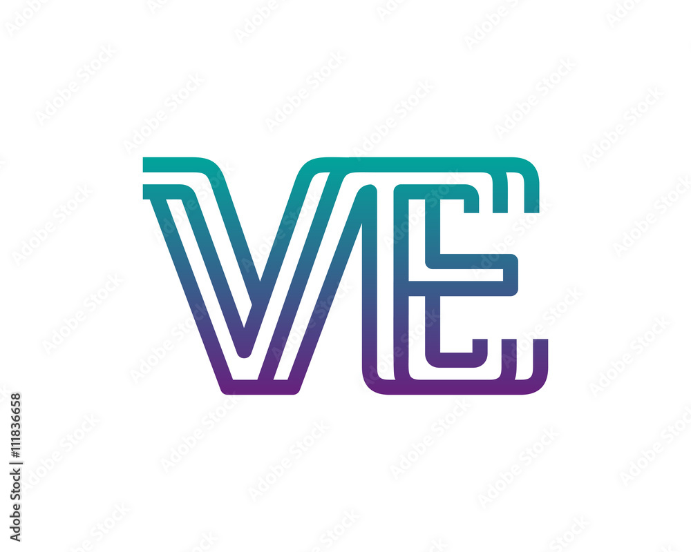 VE lines letter logo Stock Vector | Adobe Stock