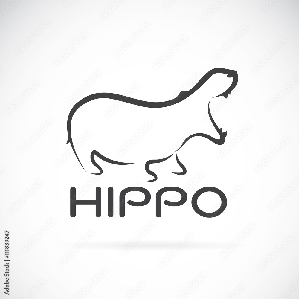 Vector image of an hippo design on white background. Stock Vector ...