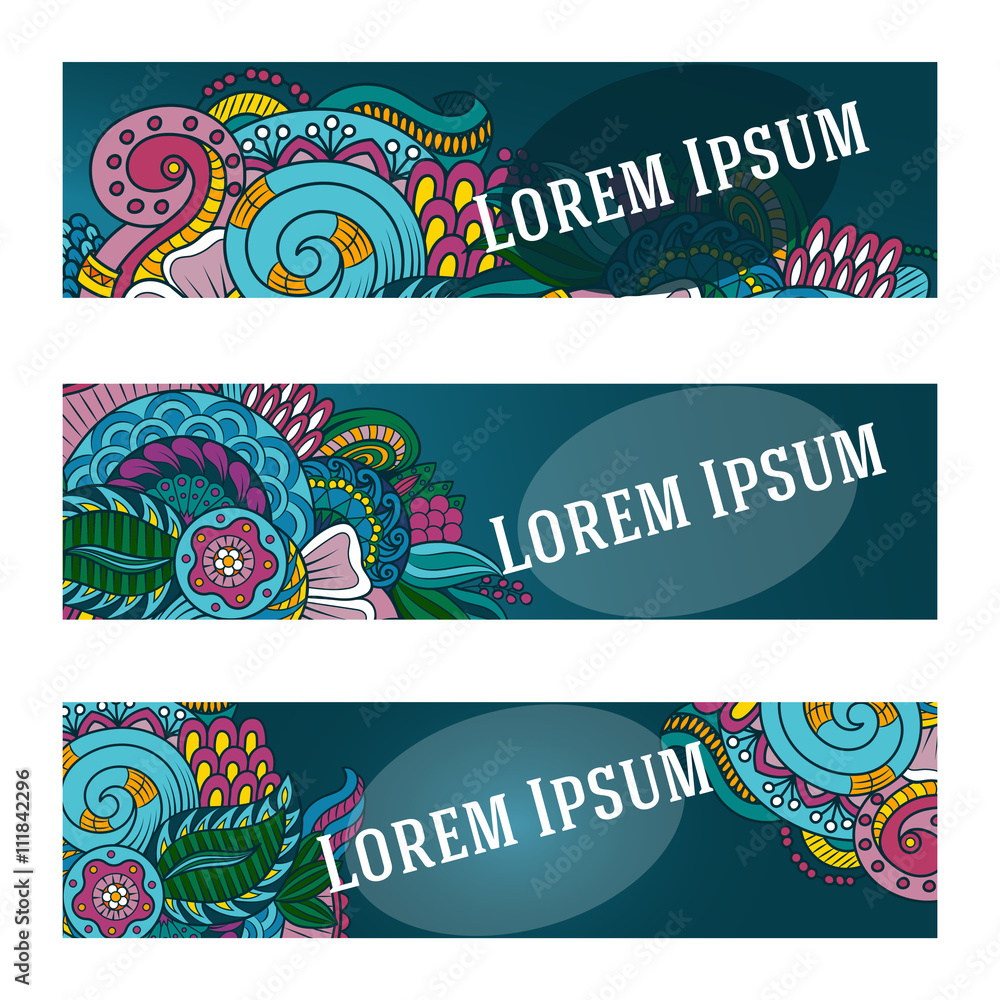 Cartoon vector hand-drawn Doodle banners. Vertical banners design ...