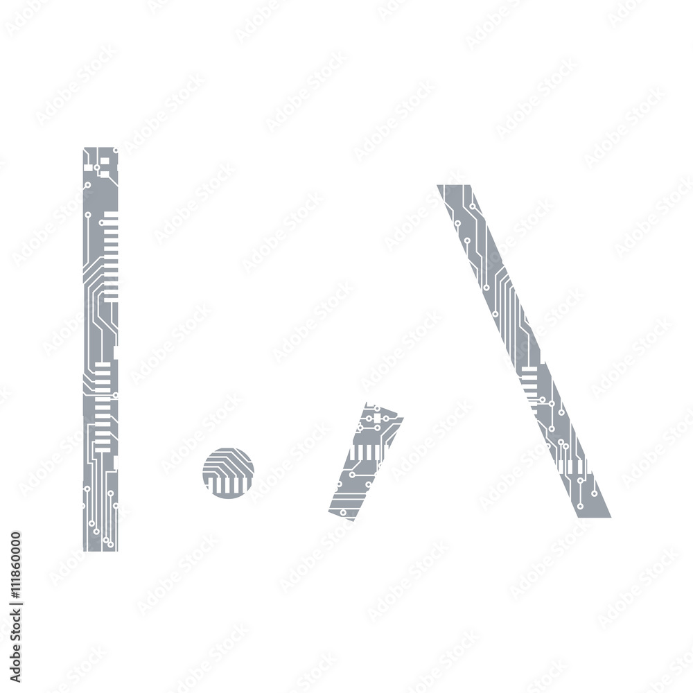Circuit board symbol pipe dot apostrophe comma reverse solidus Vector ...