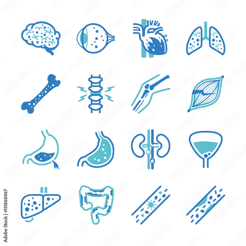 Disease icons set Stock Vector | Adobe Stock