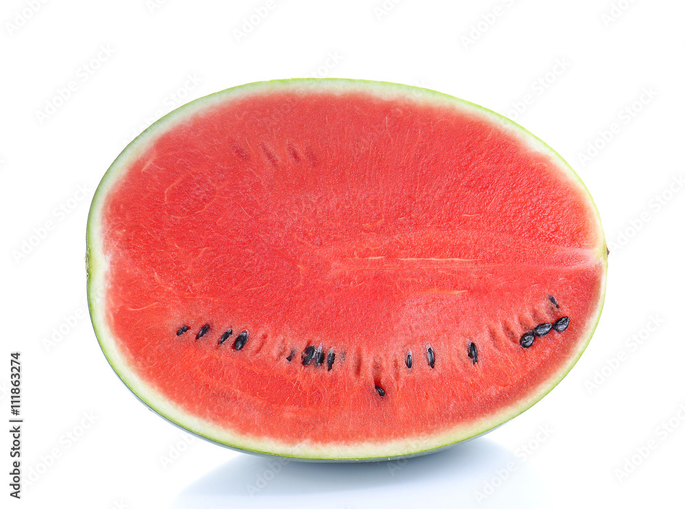 Watermelon cut half on white background. Stock Photo | Adobe Stock