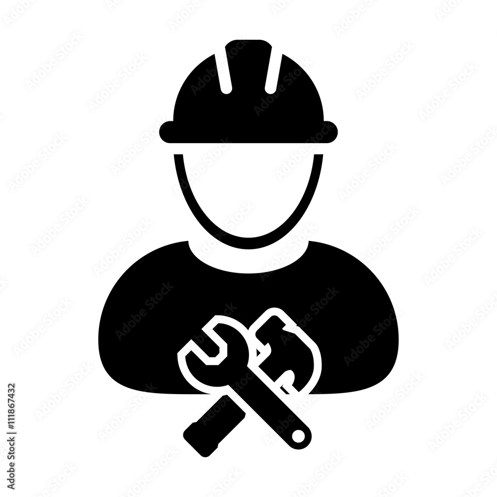 Worker Icon - Mechanic, Craftsmen, Engineer, Workman, Construction ...
