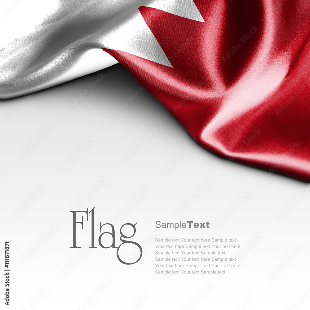 Flag of Bahrain on white background. Sample text. Stock Photo | Adobe Stock