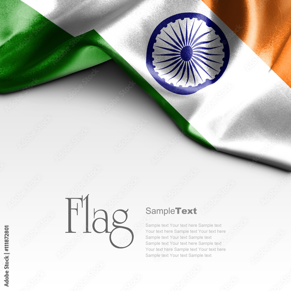 Flag of India on white background. Sample text. Stock Photo | Adobe Stock