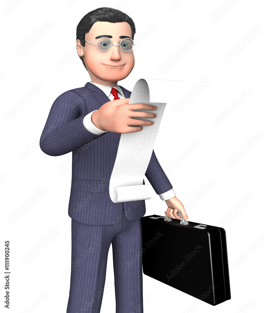Character Checklist Represents To Do And Bills 3d Rendering Stock ...