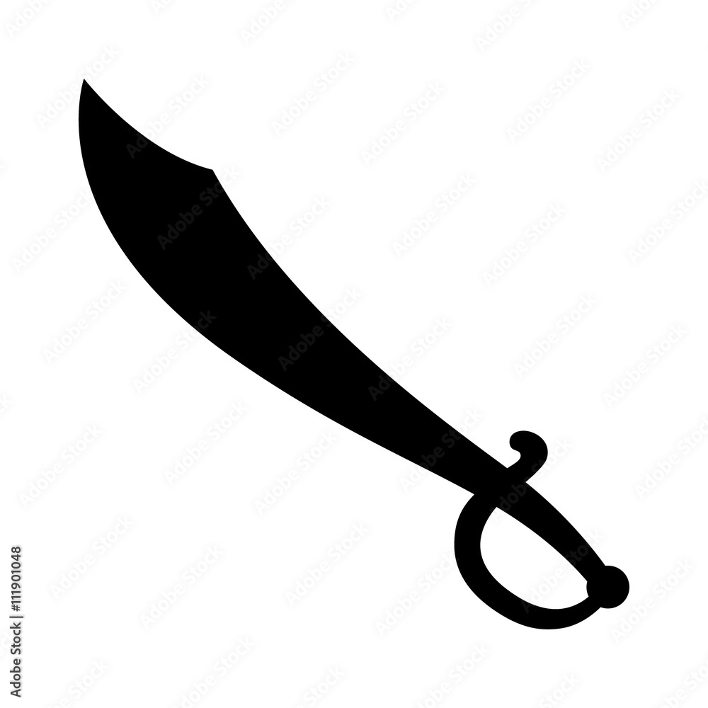 Cutlass pirate sword flat icon for games and websites Stock Vector ...