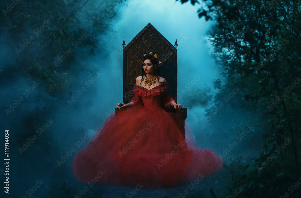 dark evil queen sitting on a luxurious throne,dark boho, Princess in ...