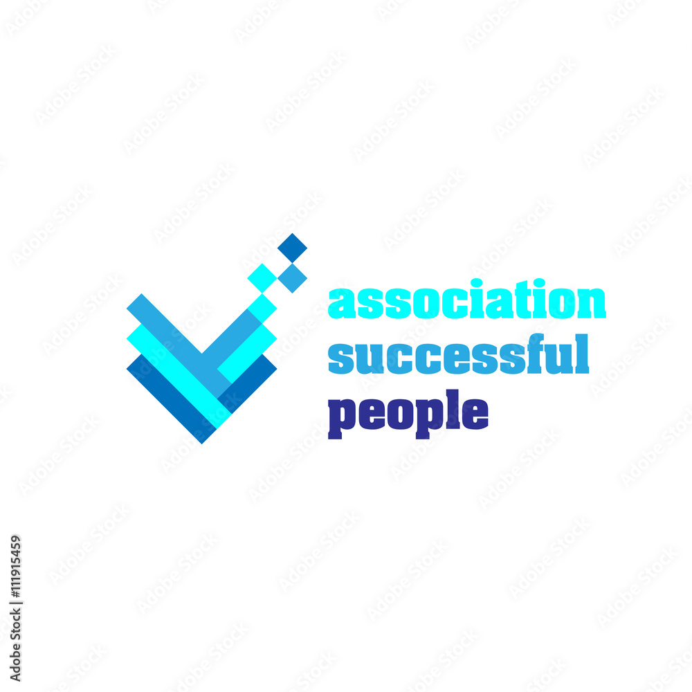 Association of successful people Vector logo in the style of pixels of ...