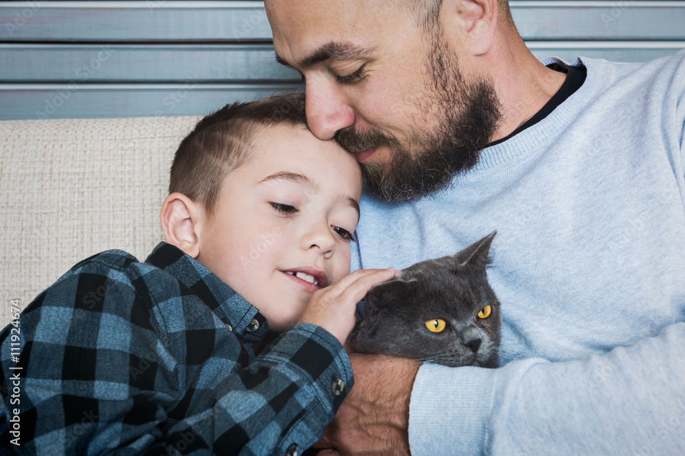 Father and son portrait, fathers day concept, real family Stock Photo ...