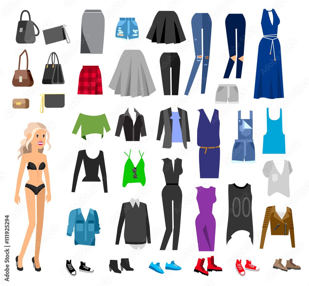 Woman Clothes Wardrobe Stock Vector Adobe Stock