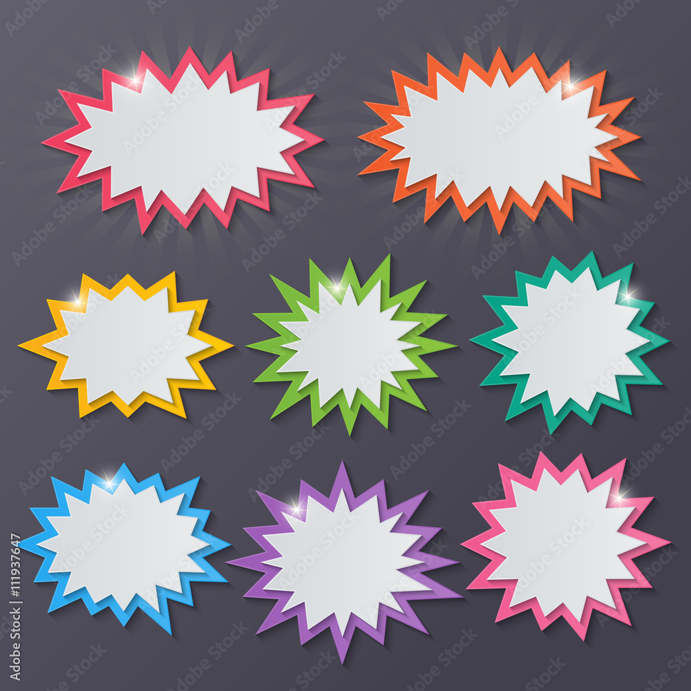 starburst speech bubbles Stock Vector | Adobe Stock