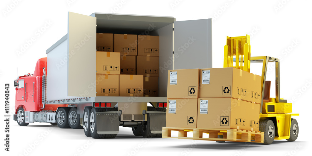 Freight transportation, packages shipment, warehouse logistics and ...