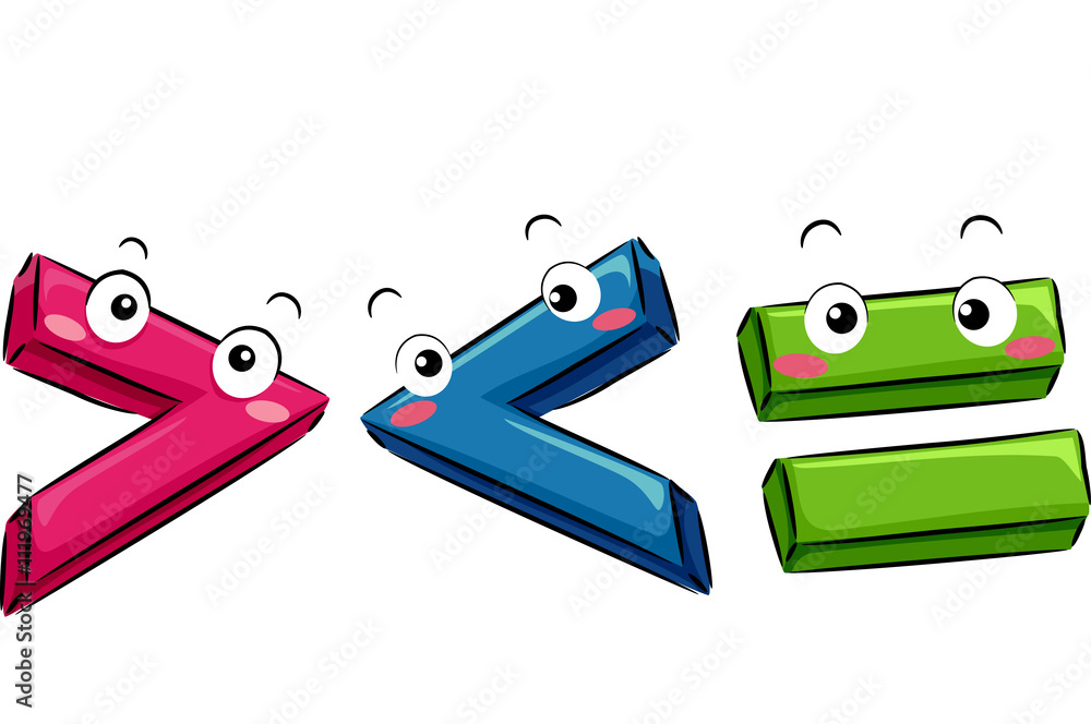 Mascot Math Symbols Stock Vector | Adobe Stock