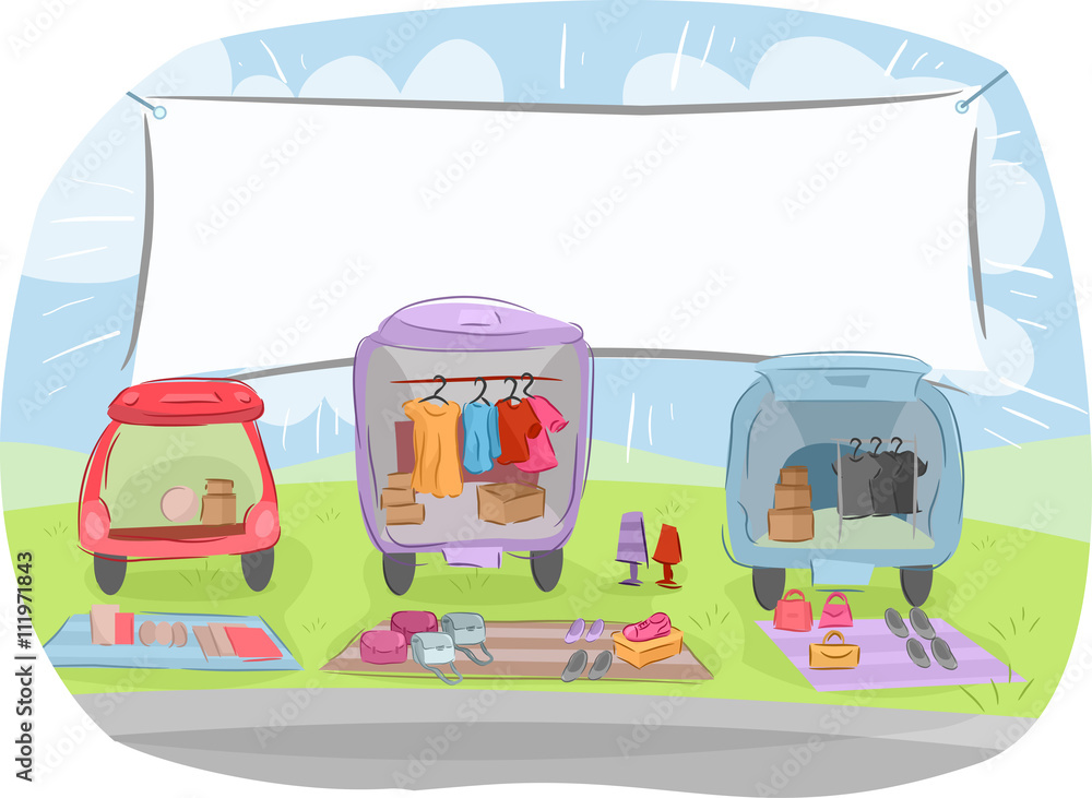 Car Boot Sale Banner Stock Vector | Adobe Stock